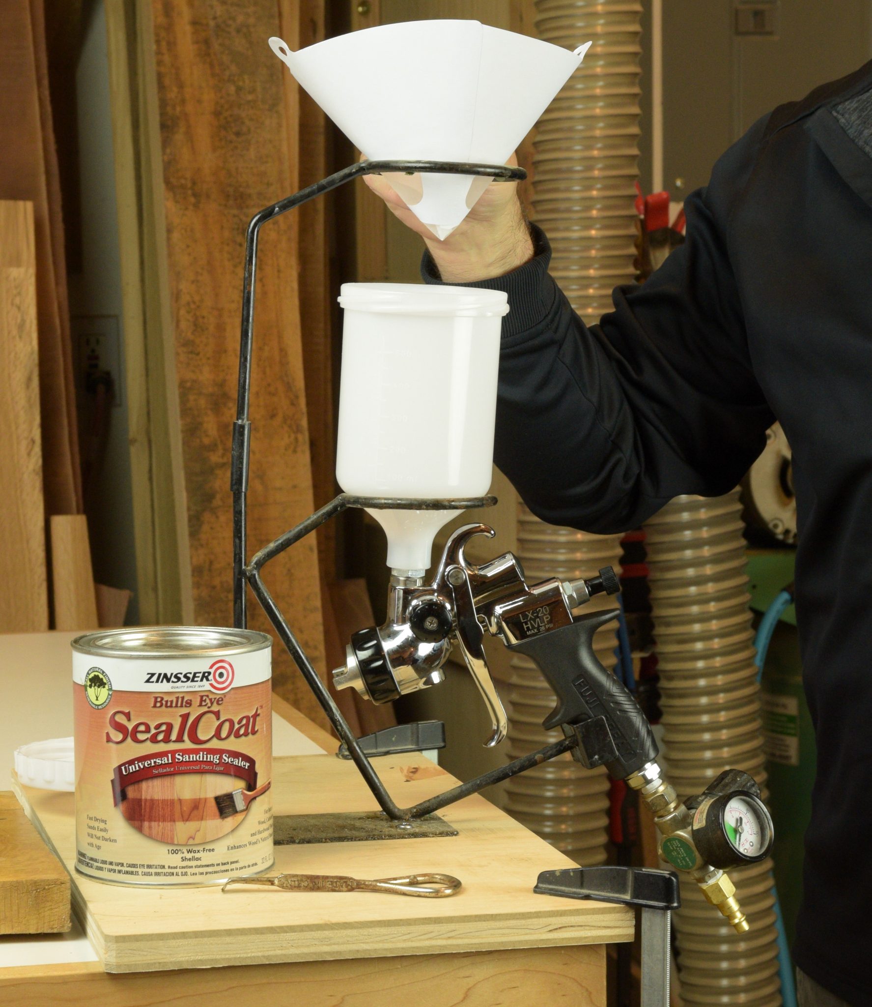 Spraying Shellac with an LX-20 HVLP from Fuji Spray Systems - Woodworking